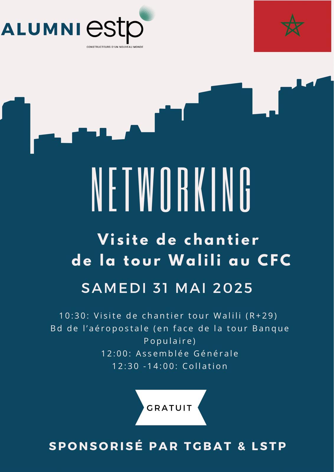 ESTP Alumni Maroc - Visite de chantier Tour WALILI CFC suivie d'une AG