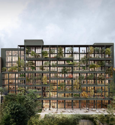 Visite du chantier de restructuration du siège d'AXA